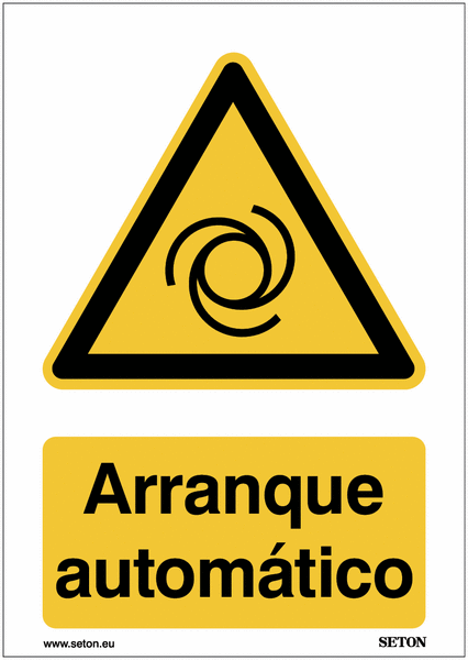Señal ISO 7010 - Arranque automático - W018 | Seton