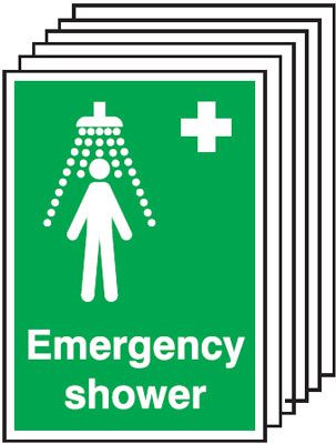 6-Pack Emergency Shower Signs | Seton