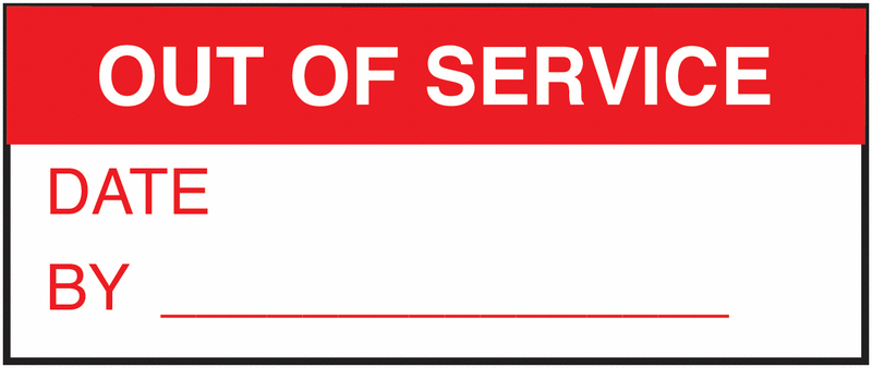 Out Of Service Date/By Nylon Cloth Write-On Labels | Seton