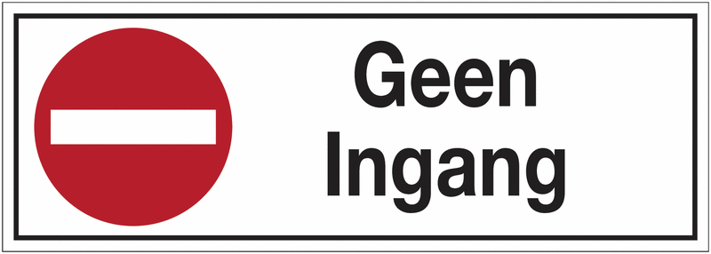Rechthoekige verbodsborden en -stickers - Geen ingang | Seton