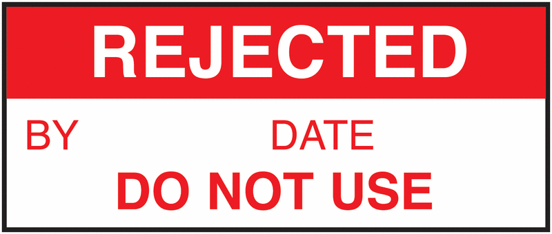 Rejected By/Date/Do Not Use Nylon Cloth Write-On Labels | Seton