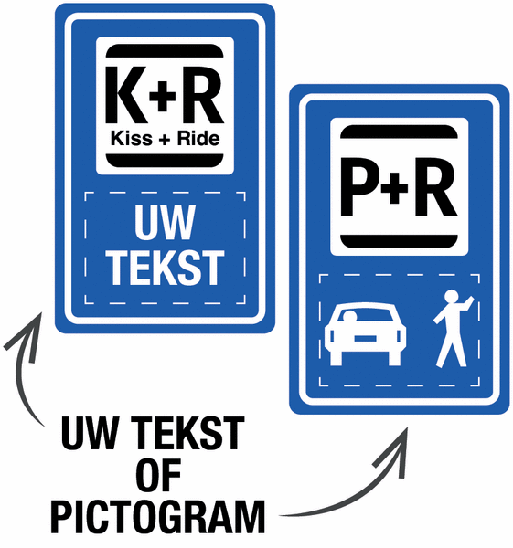 Personaliseerbaar RVV-bord - Park & ride of Kiss & ride | Seton