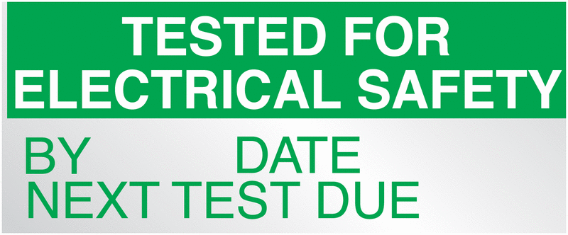 Tested For Electrical Safety By/Next Test Due Foil Labels | Seton