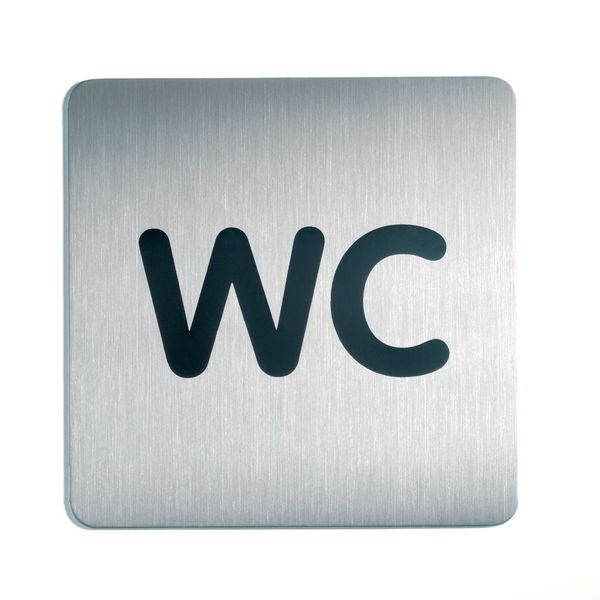 High Quality Brushed Steel Self-Adhesive WC Toilet Sign | Seton
