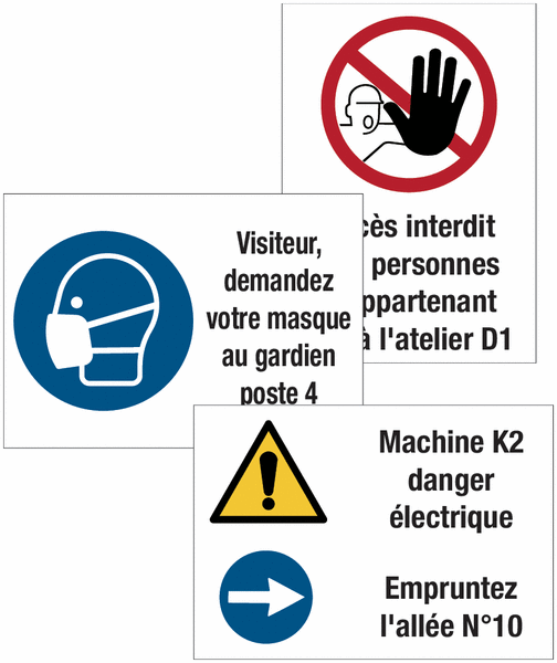 Panneaux magnétiques avec pictogramme et texte personnalisés | Seton