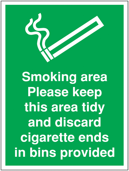 Smoking Area Discard Cigarette Ends Construction Signs | Seton
