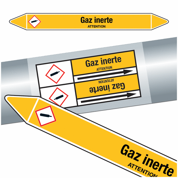 Marqueurs de tuyauteries CLP "Gaz inerte" (Gaz) Belgique : Matériel de ...