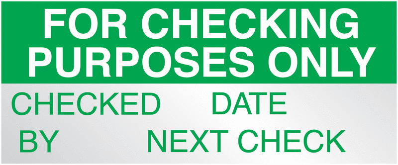 For Checking Purposes Only/Checked/Date/By Foil Labels | Seton