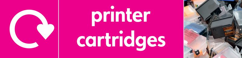 Printer Cartridges WRAP Electrical Recycling Pictorial Signs | Seton