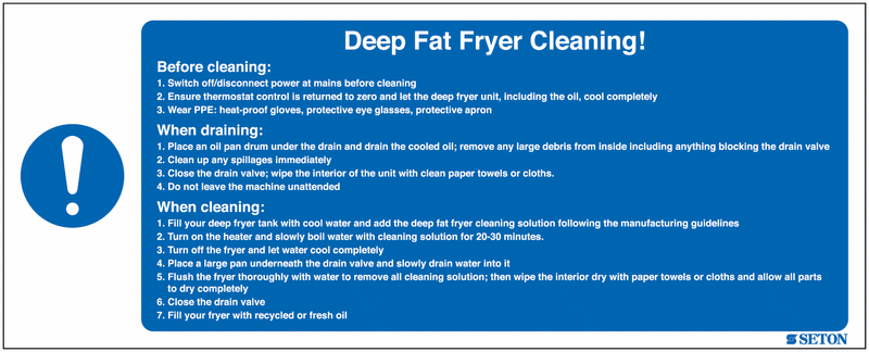 Deep Fat Fryer Sign (With Symbol) | Seton