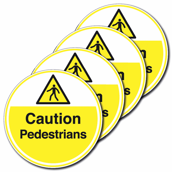 4-Pack Anti-Slip Floor Signs - Caution Pedestrians | Seton