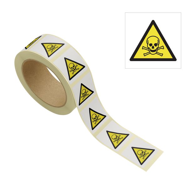 Poison Symbol - Vinyl Safety Labels On-a-Roll | Seton