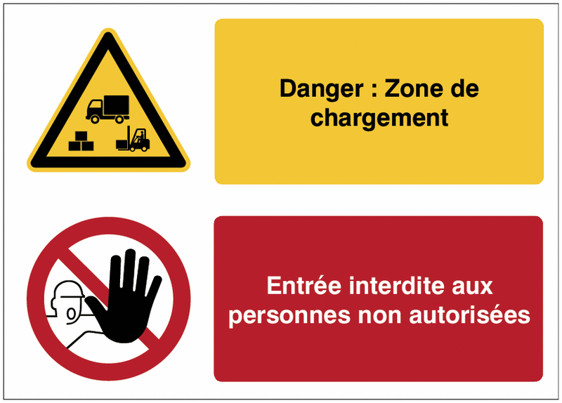 Panneaux Danger : Zone de chargement - Entrée interdite | Seton