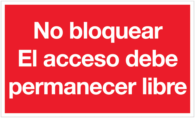 Marcado en el suelo con texto - No bloquear. El acceso debe ser libre ...