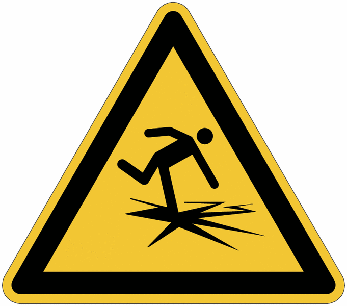 Panneau risque de chute et Pictogramme risque de chute Belgique ...