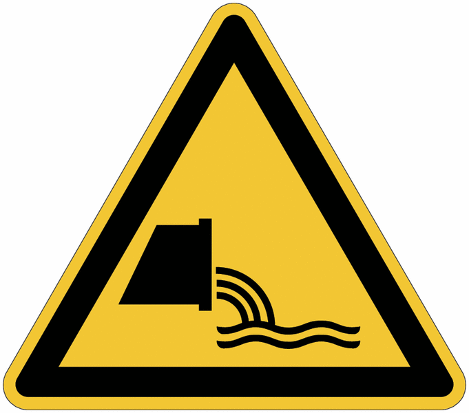 Varningsskylt "Utlopp för avloppsvatten" ISO 7010, W055 | Seton