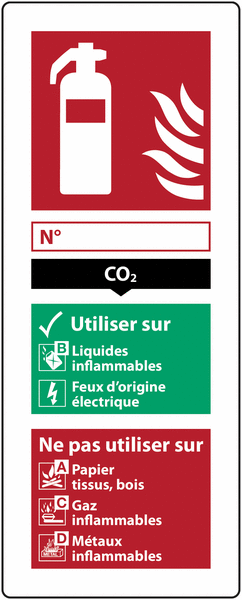Panneau classe de feu - Classe B - Extincteur CO2 | Seton