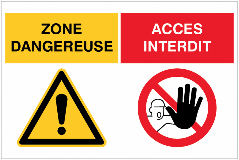 Panneau zone dangereuse accès interdit | Seton