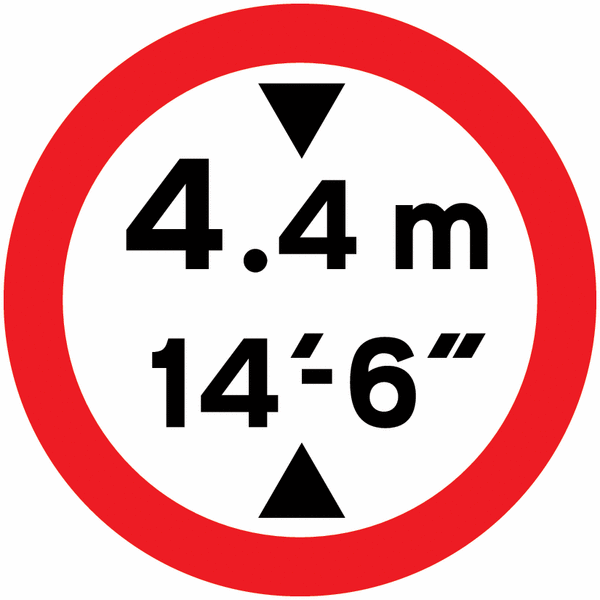Traffic Signs - No Vehicles Exceeding Height Shown | Seton