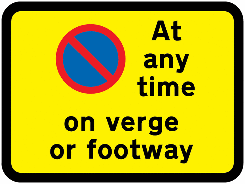 Traffic Signs - No Waiting On Verge Or Footway | Seton
