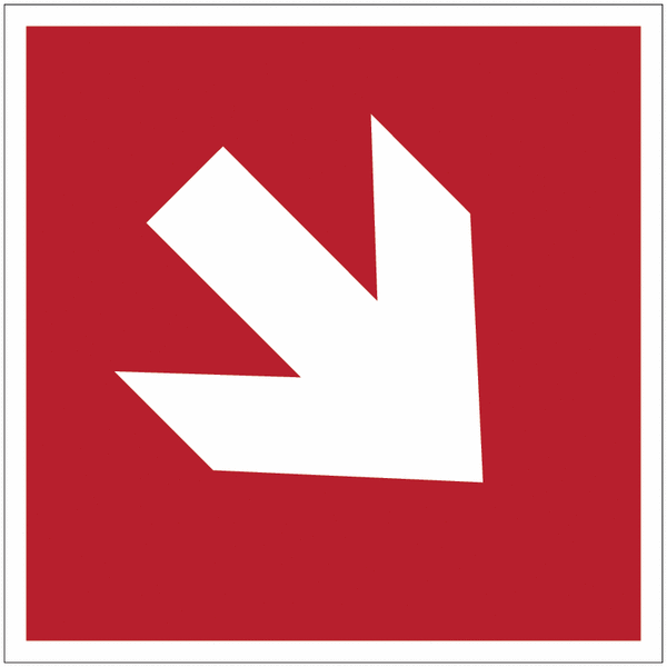 Brandveiligheidsborden en -stickers "Diagonale pijl" | Seton