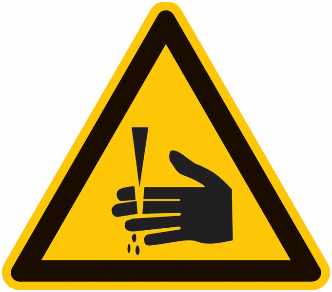 Cartello in cartone "Rischio di taglio, elemento appuntito" | Seton