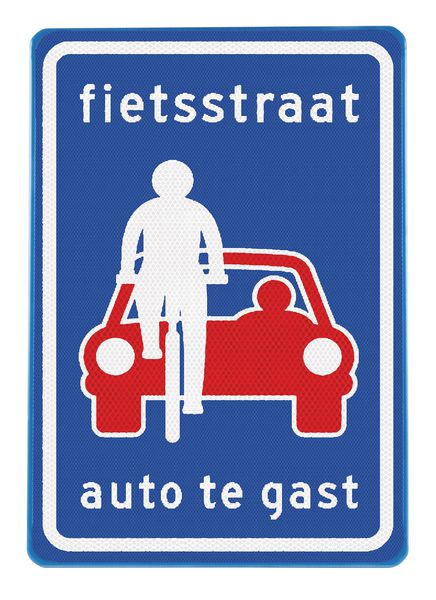 RVV-bord - Fietsstraat - Auto te gast - L1002-A | Seton