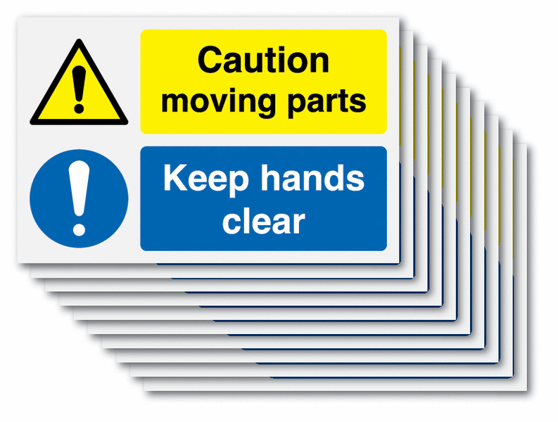 Caution Moving Parts - Destructible Safety Labels | Seton