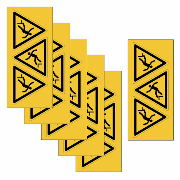 Pictogrammen valgevaar, struikelgevaar, doorvalgevaar | Seton