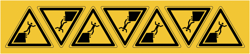 Pictogrammen valgevaar, struikelgevaar, doorvalgevaar | Seton