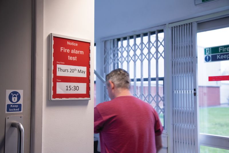 Updateable Fire Alarm Test Sign Seton Fire Alarm In Case Of Fire Break