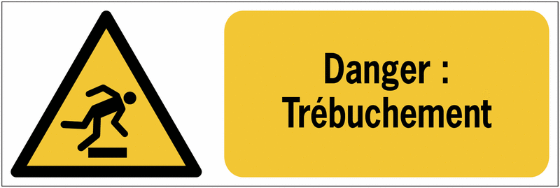 Panneau risque de chute et Pictogramme risque de chute | Seton