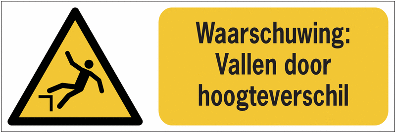 Pictogrammen valgevaar, struikelgevaar, doorvalgevaar | Seton