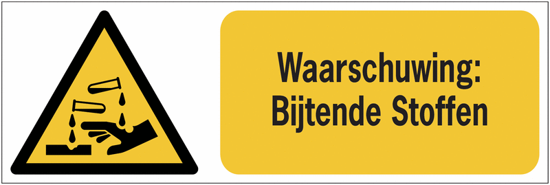 Waarschuwingsborden en -stickers ISO 7010 - Bijtende stoffen - W023 | Seton