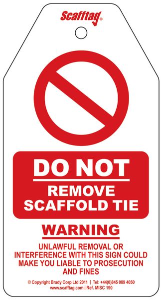 Structural Tie Warning Tags | Seton