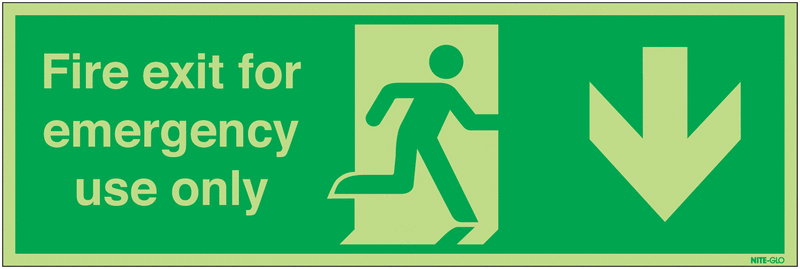 Fire Exit Arrow Down Sign Health And Safety Emergency
