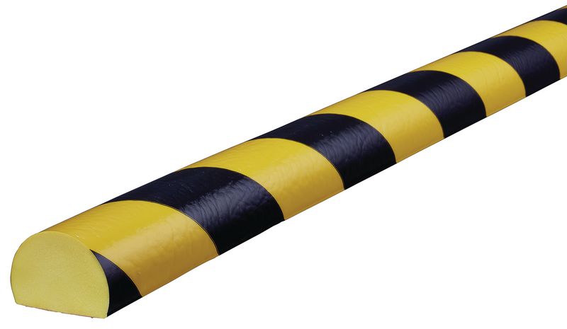 Polyurethane Foam Rounded Wall Impact Protectors - Hatched | Seton