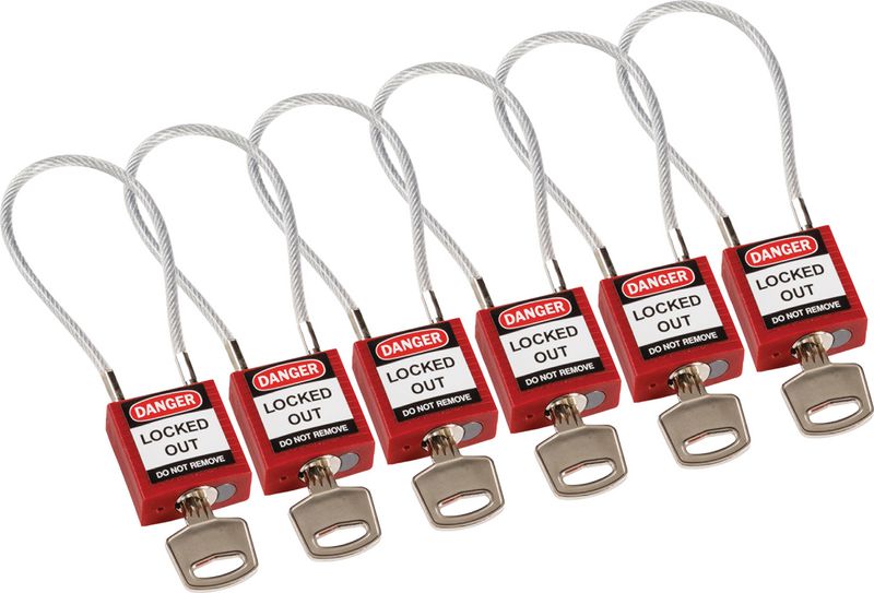 Compact Cable Padlocks 6-Pack | Seton