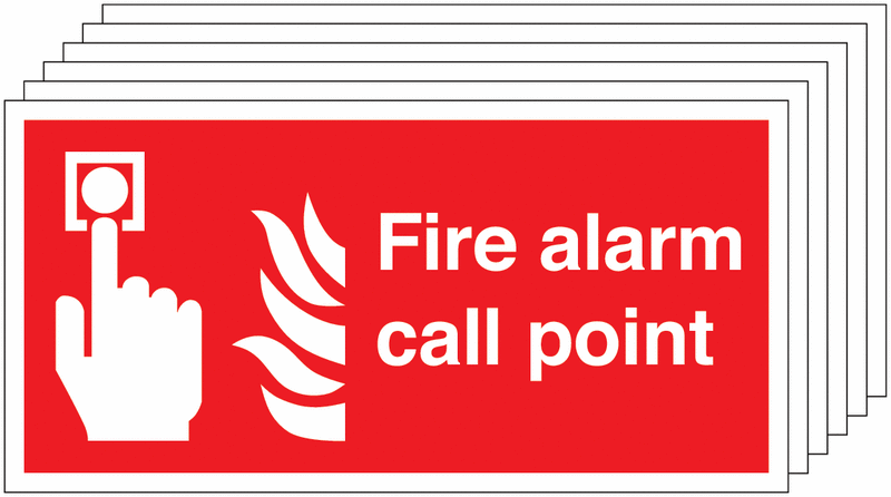 6-Pack Fire Alarm Call Point Signs | Seton