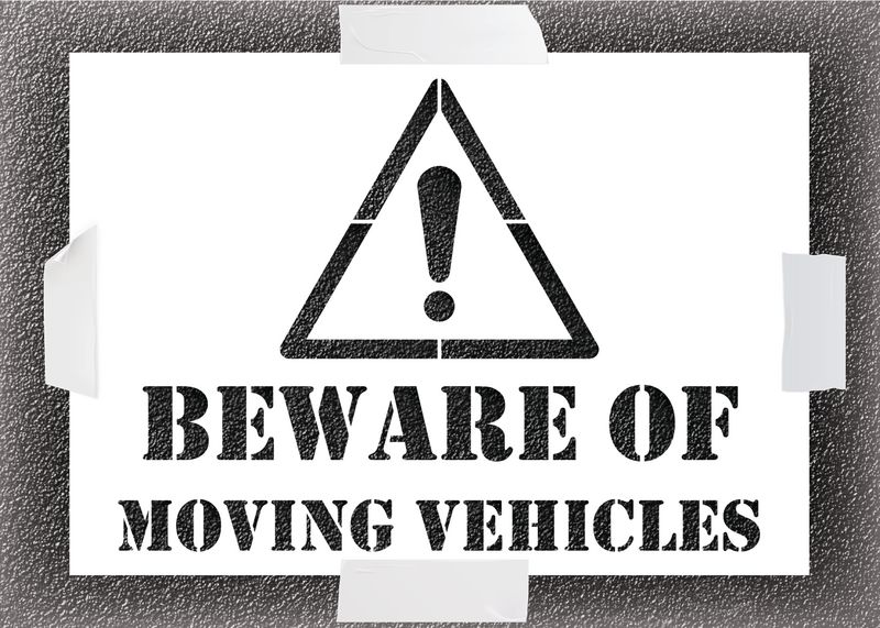 Reusable Stencil - Beware Of Moving Vehicles | Seton