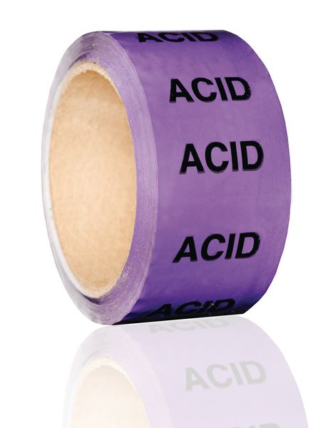 British Standard Pipeline Marking Tape - Acid | Seton