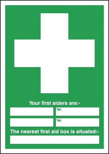 Your First Aiders Are/First Aid Box Is Situated Signs | Seton