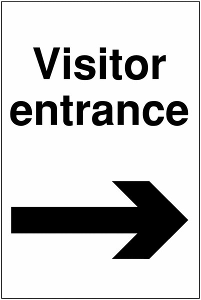 Visitor Entrance Arrow Right Parking Text Signs - Single | Seton