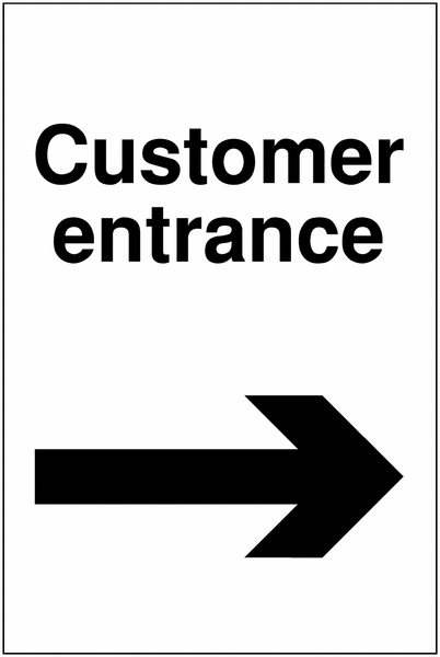 Visitor Parking Signs - Customer Entrance Right Arrow | Seton