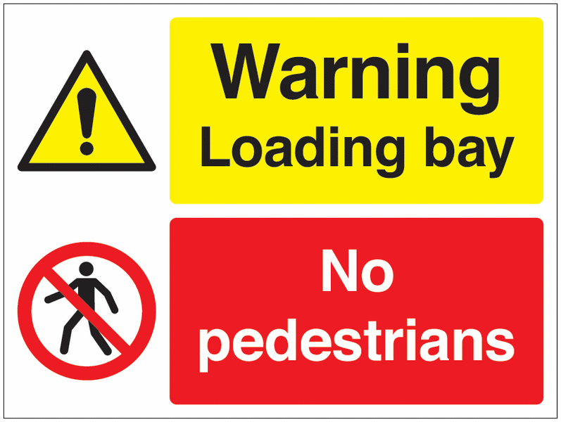 Warning Loading Bay No Pedestrians - Car Park Signs | Seton