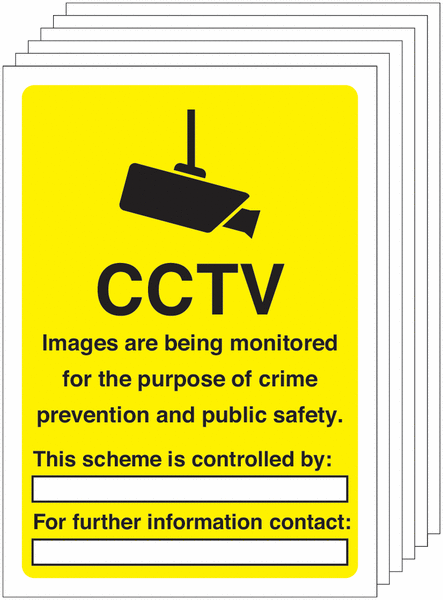 6-Pack CCTV Images Are Being Monitored Write On Signs | Seton