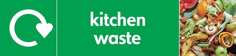 Kitchen Waste - WRAP Household Organic Waste Pictorial Signs | Seton