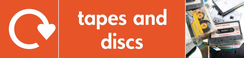 Tapes & Discs - WRAP Other Waste Recycling Pictorial Signs | Seton