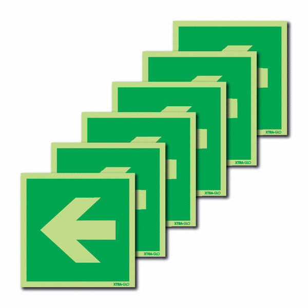 6-Pack Xtra-Glo Arrow Left Signs | Seton