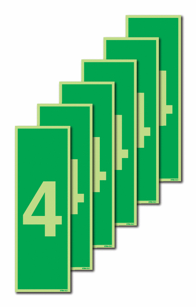 6-Pack Xtra-Glo Number 4 Signs | Seton